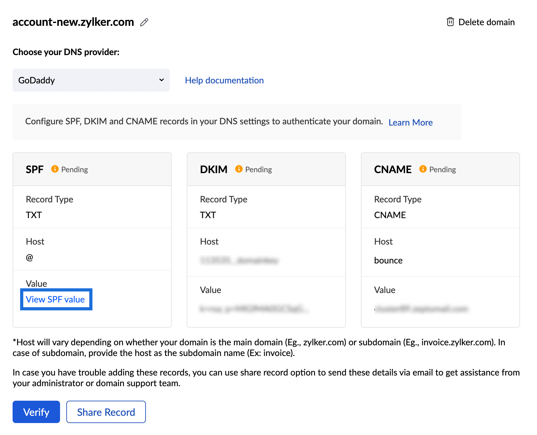 Domain Addition & Verification | ZeptoMail