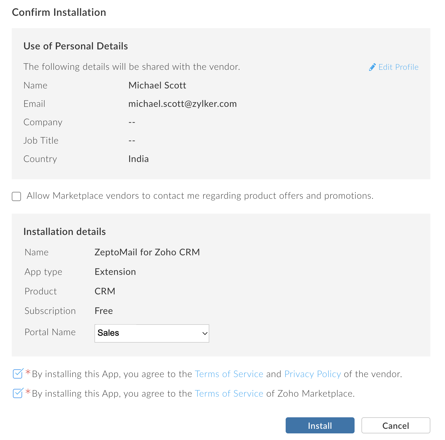 ZeptoMail plugin for Zoho CRM