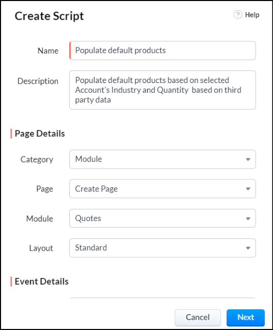 Creating A Client Script Online Help Zoho Crm