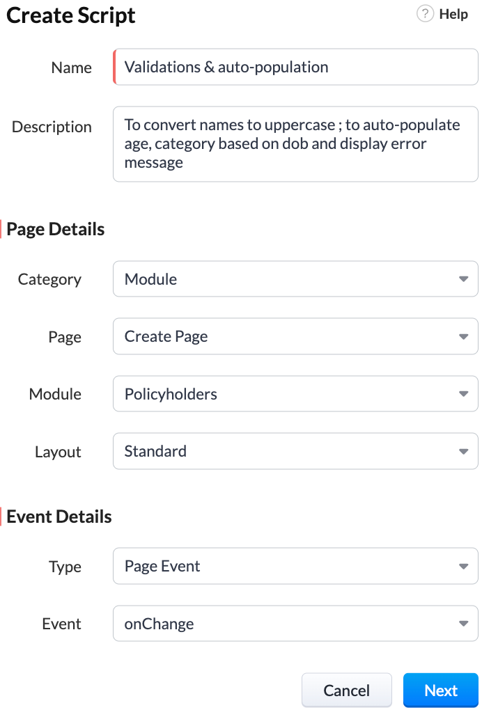 Client Script Use Cases-Insurance|Online Help