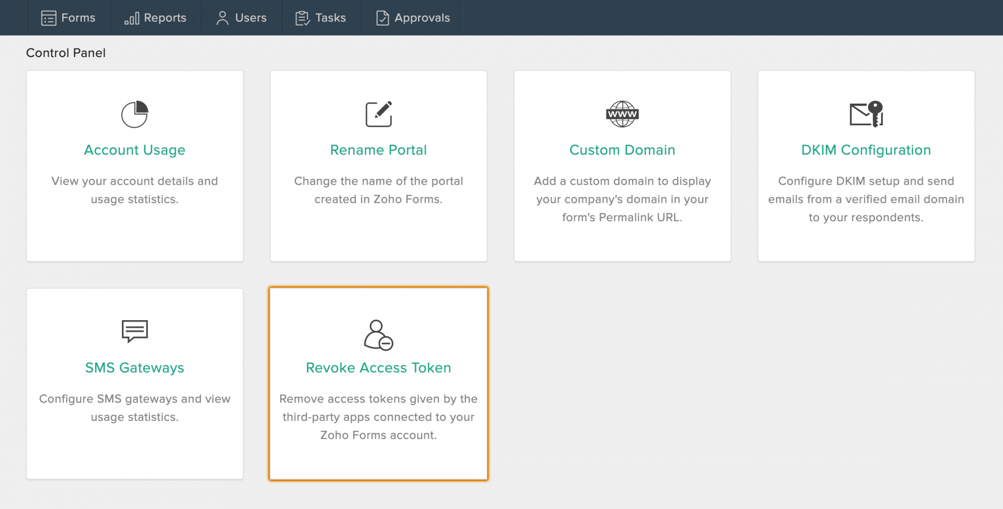 Revoke Access Token | Zoho Forms - User Guide Revoke Access Token | Zoho Forms - User Guide