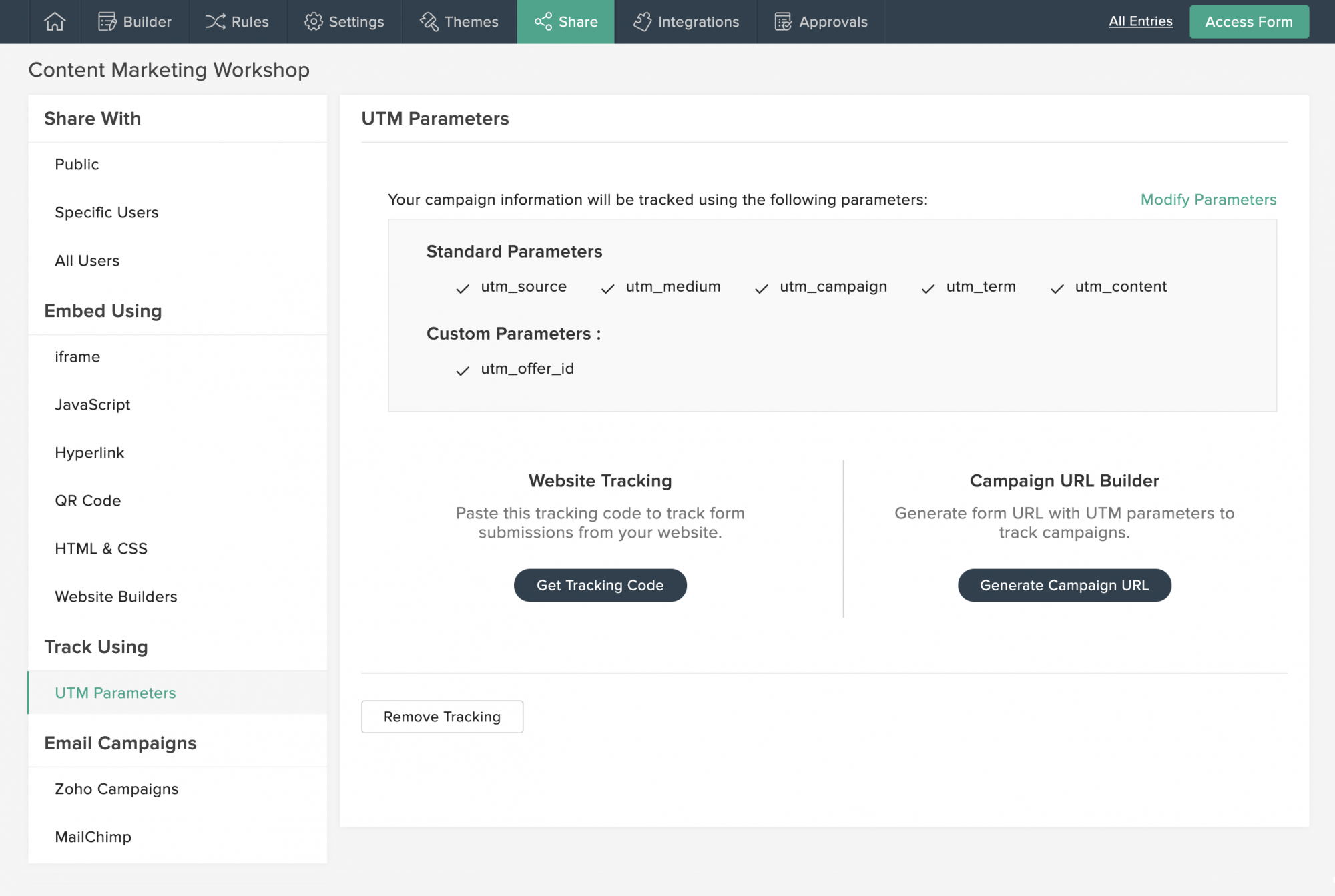UTM Tracking | Zoho Forms - User Guide UTM Tracking | Zoho Forms - User Guide