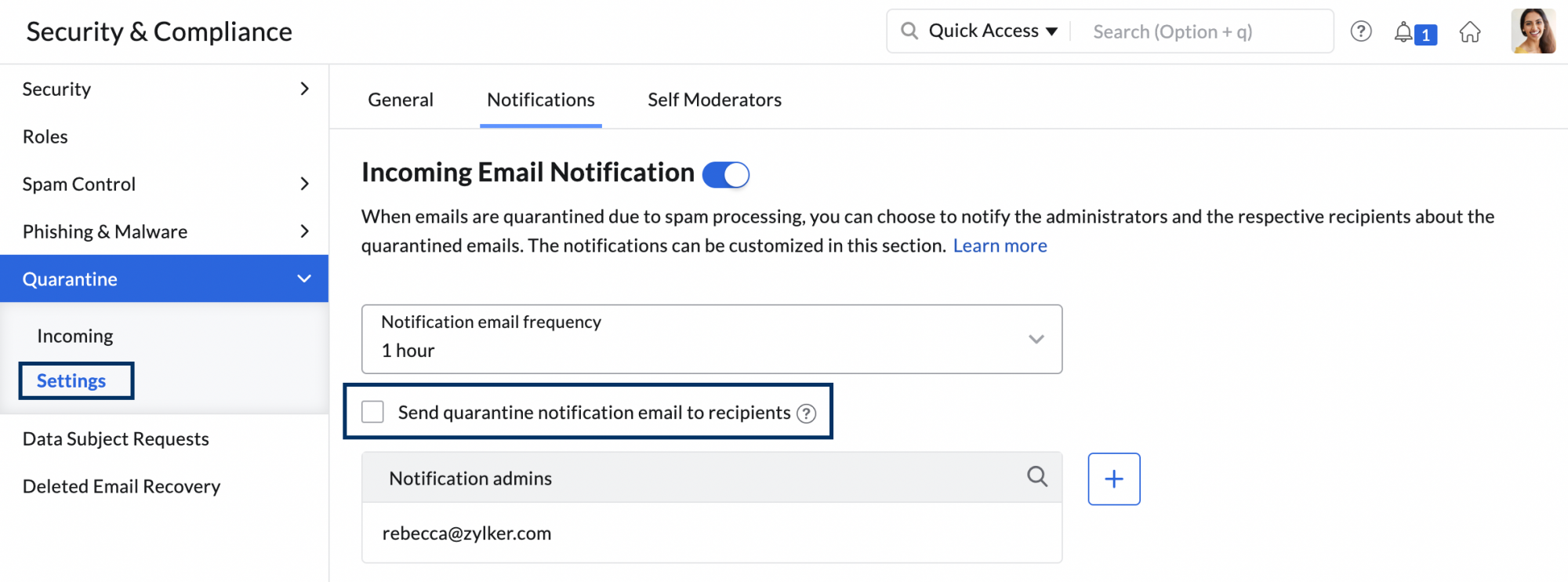 Spam Quarantine - Zoho Mail