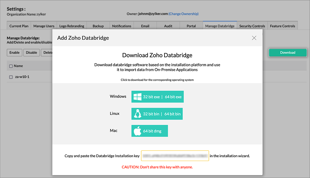 Importing From Odbc Driver Supported Databases Using Zoho Databridge Zoho Analytics Help