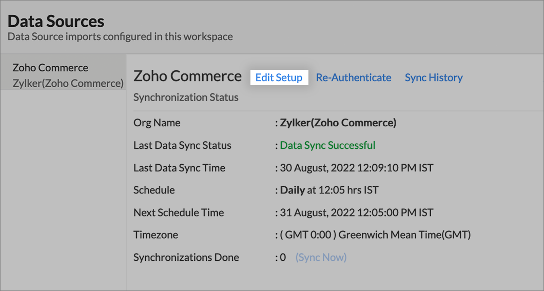 Zoho Commerce|Zoho Analytics Help