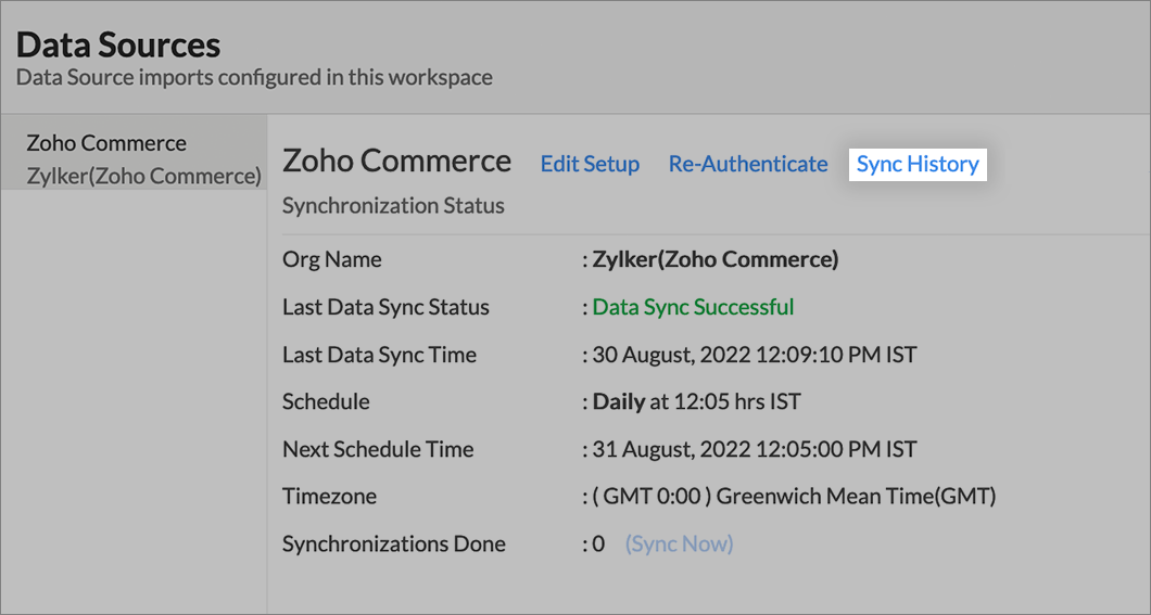 Zoho Commerce|Zoho Analytics Help