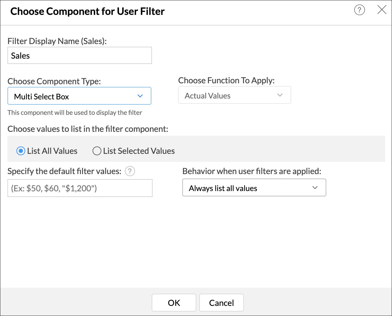 Applying filters on charts - Analytics Plus