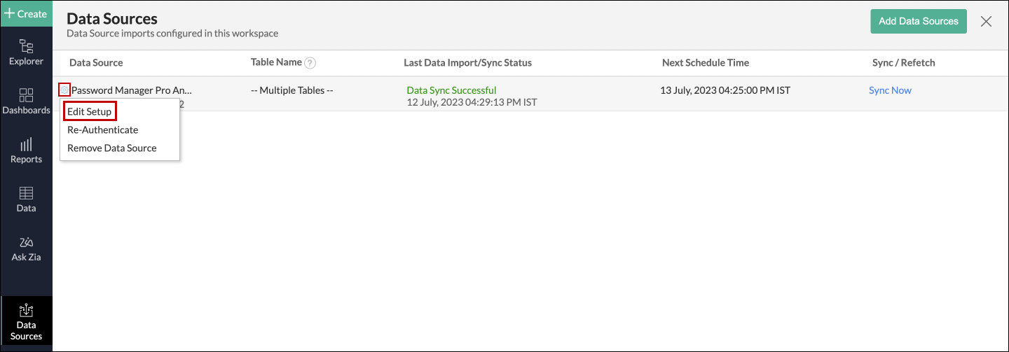Password Manager Pro Integration | Analytics Plus Cloud