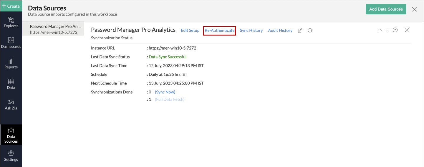 Password Manager Pro Integration | Analytics Plus Cloud