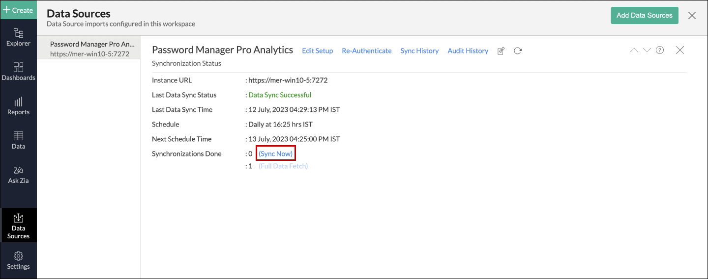 Password Manager Pro Integration | Analytics Plus Cloud