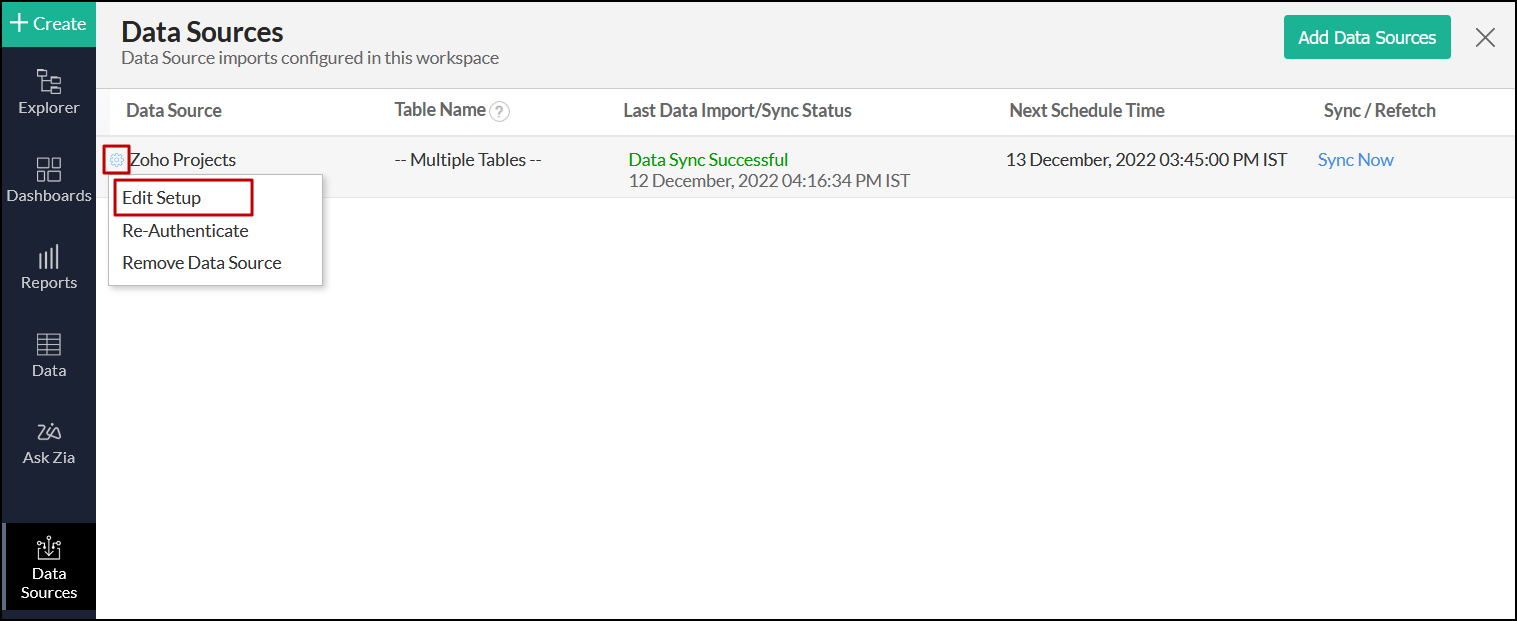 Zoho Projects Integration Analytics Plus Cloud