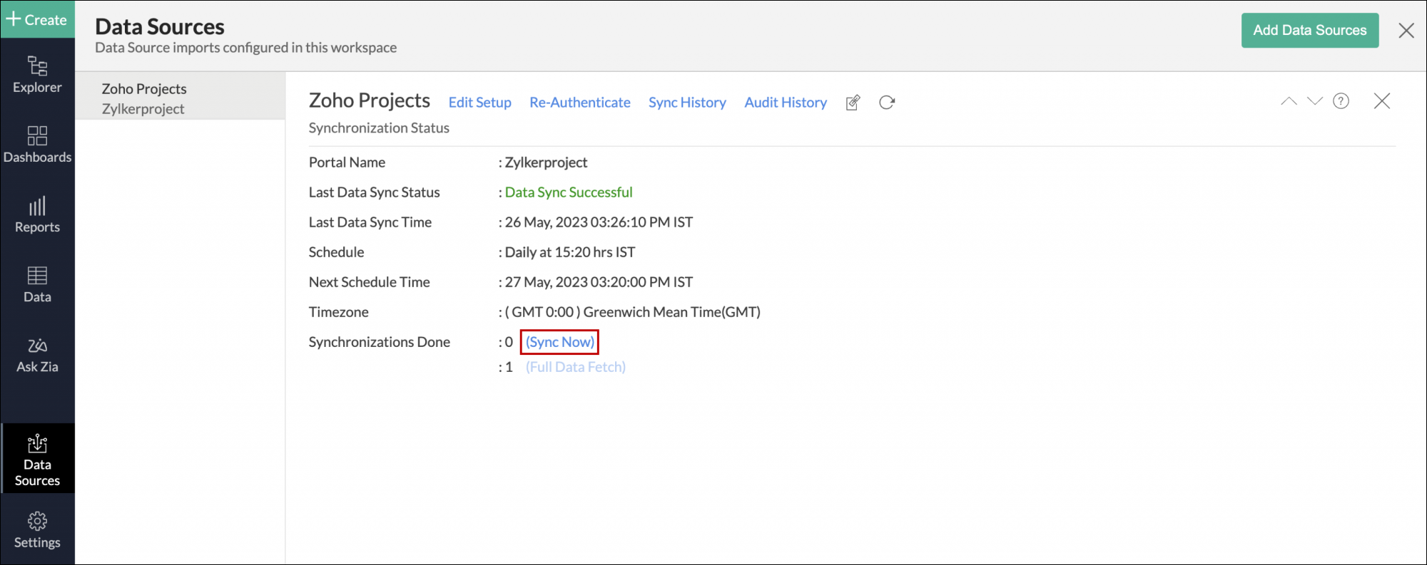 Zoho Projects Integration Analytics Plus Cloud