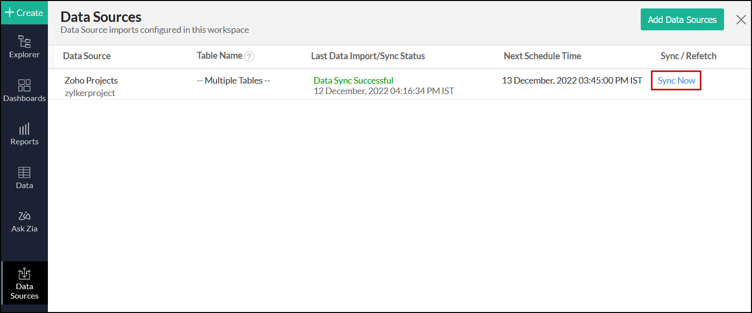 Zoho Projects Integration Analytics Plus Cloud
