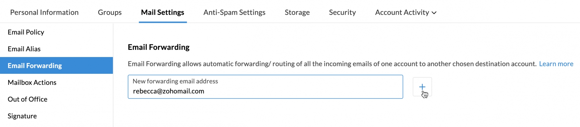 User-specific Admin Console settings
