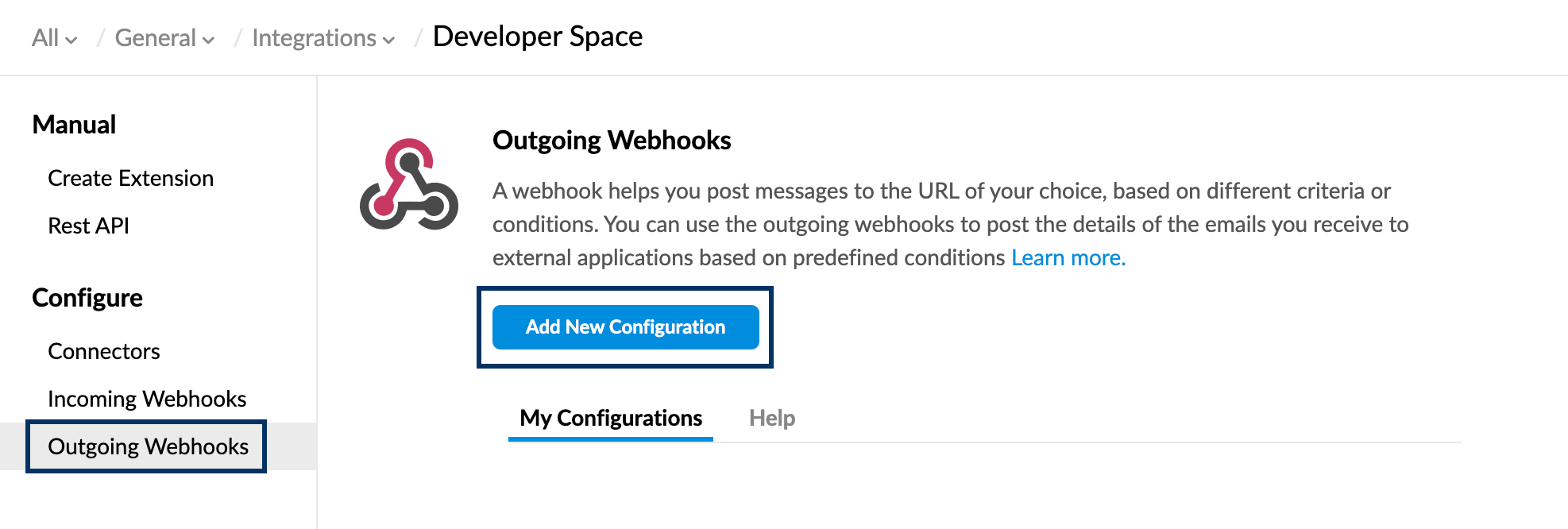 Configure Webhooks To Integrate External Applications Zoho Mail
