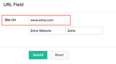 Configuring a URL field | Help - Zoho Creator