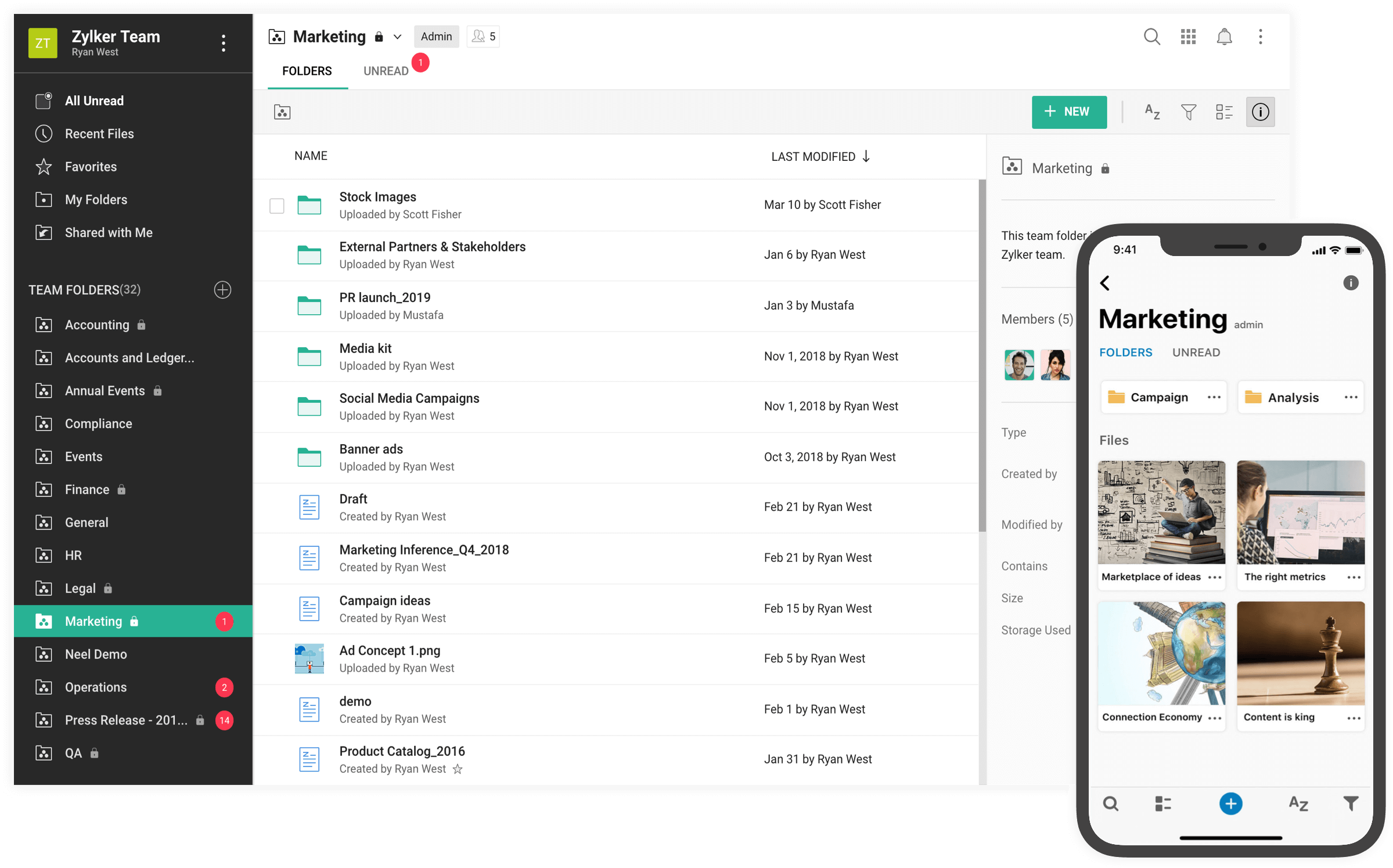 Zoho Workdrive Online File Management For Teams