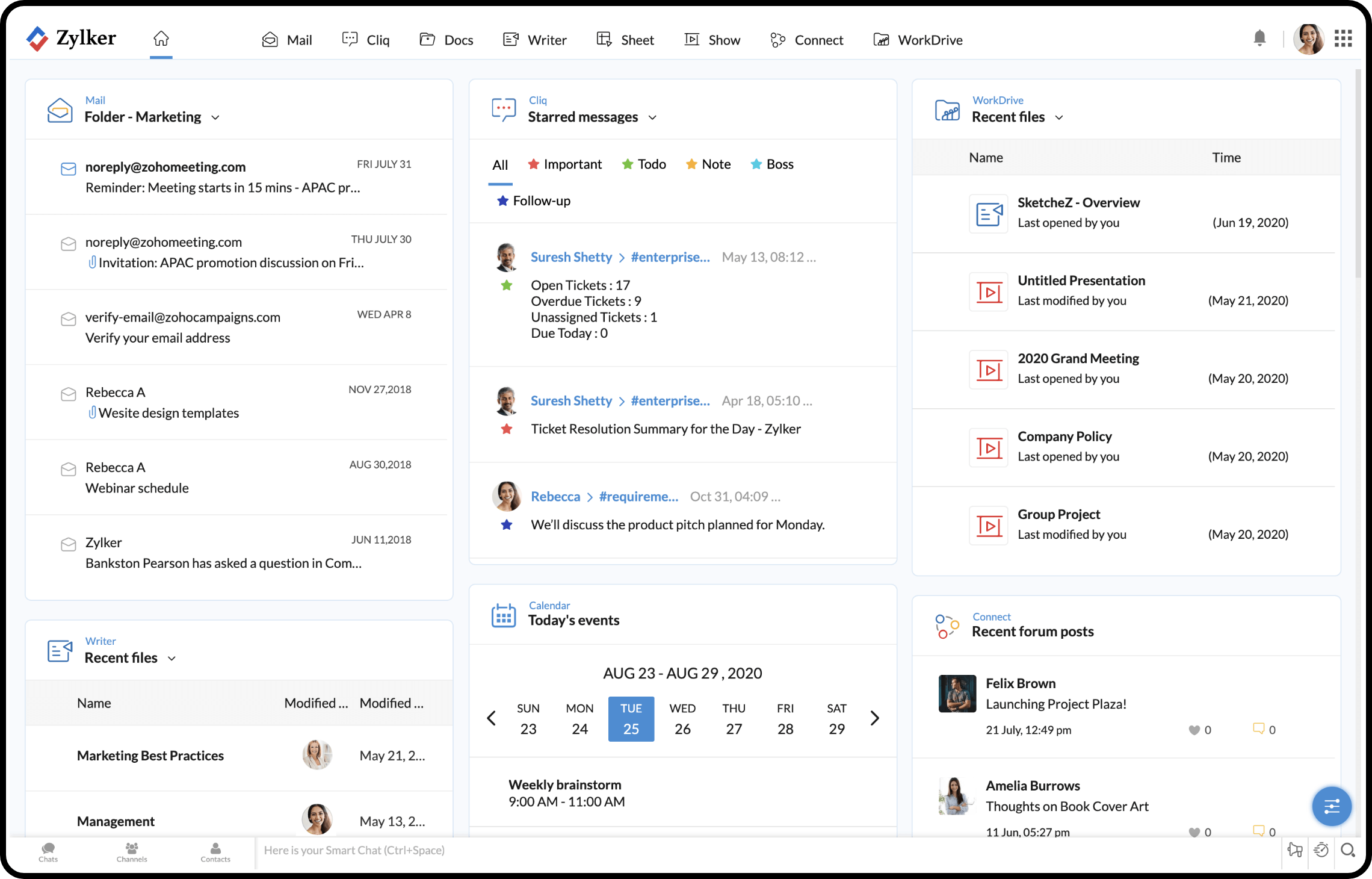 Collaborate seamlessly with the unified dashboard - Zoho Workplace Collaborate seamlessly with the unified dashboard - Zoho Workplace