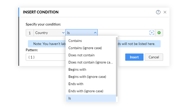 How to insert conditions in merge fields?