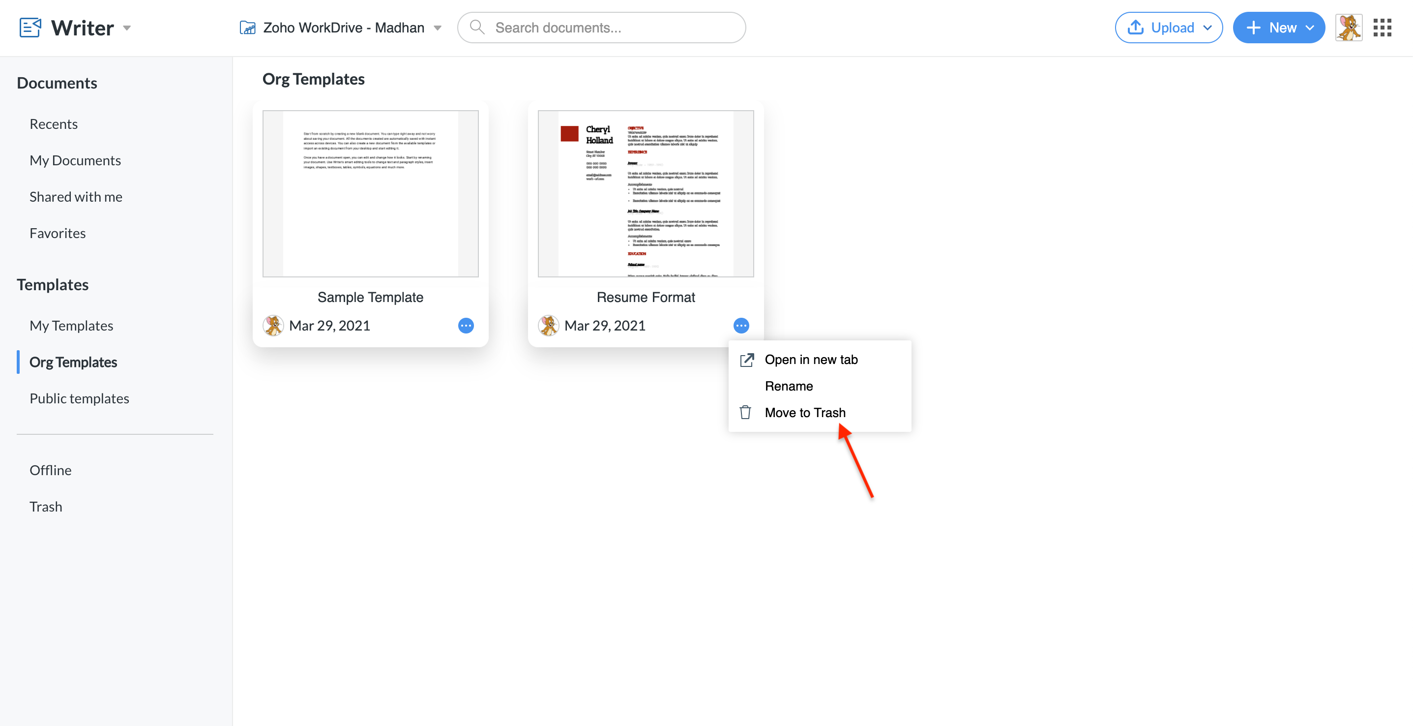 How to use templates in Writer?