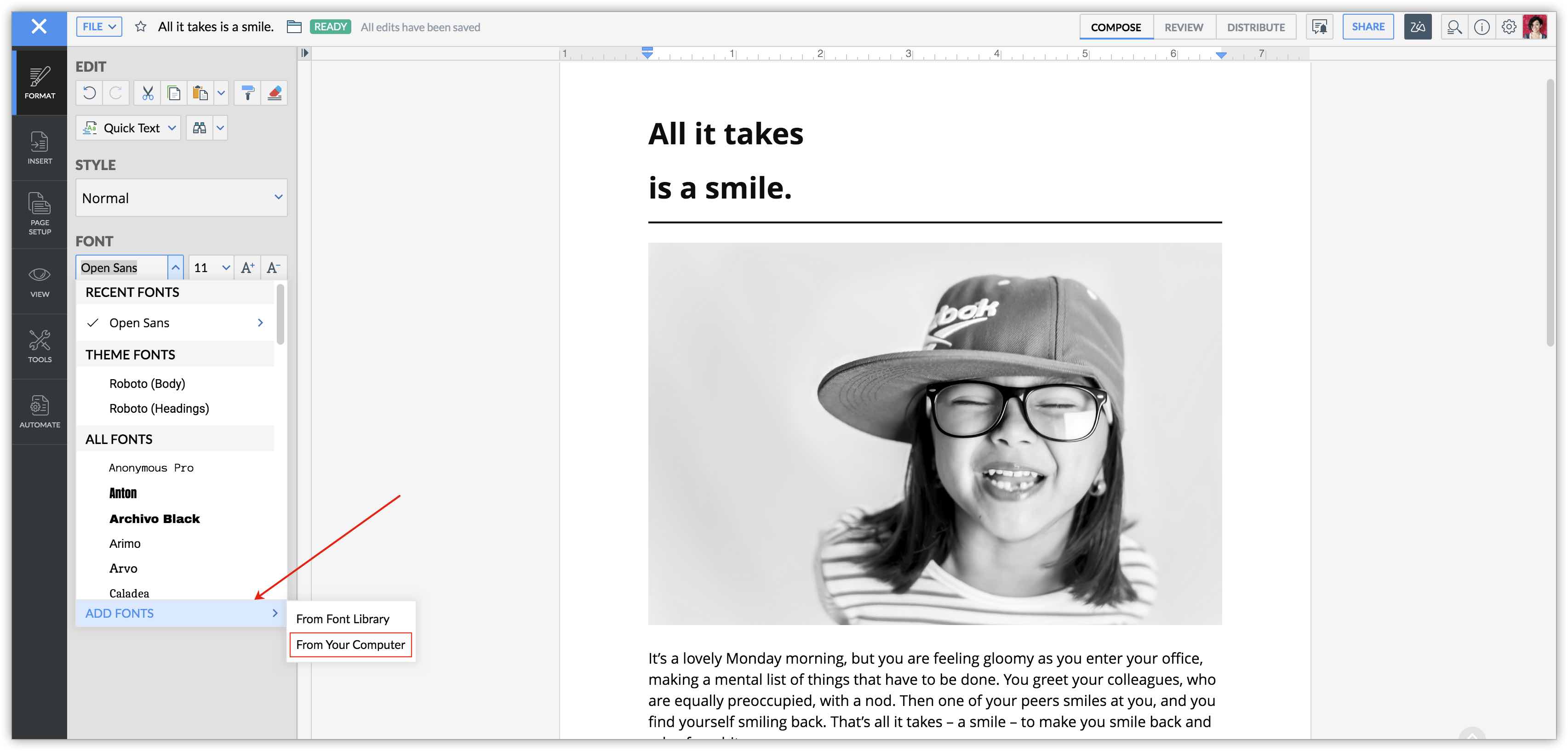 How to customize fonts styles in Writer?