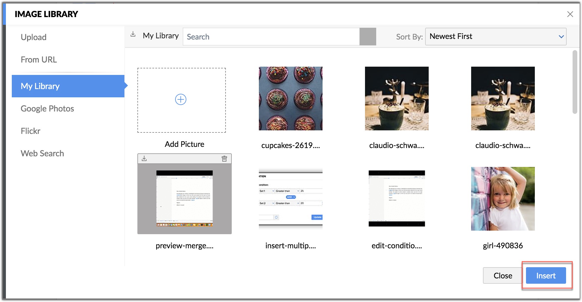 How to insert images in documents using Writer