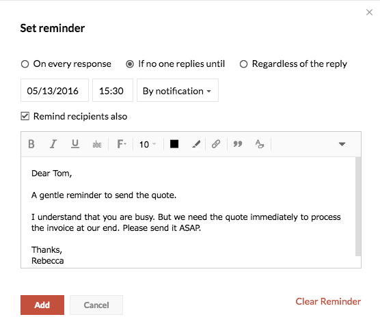 Email Reminders Follow Ups