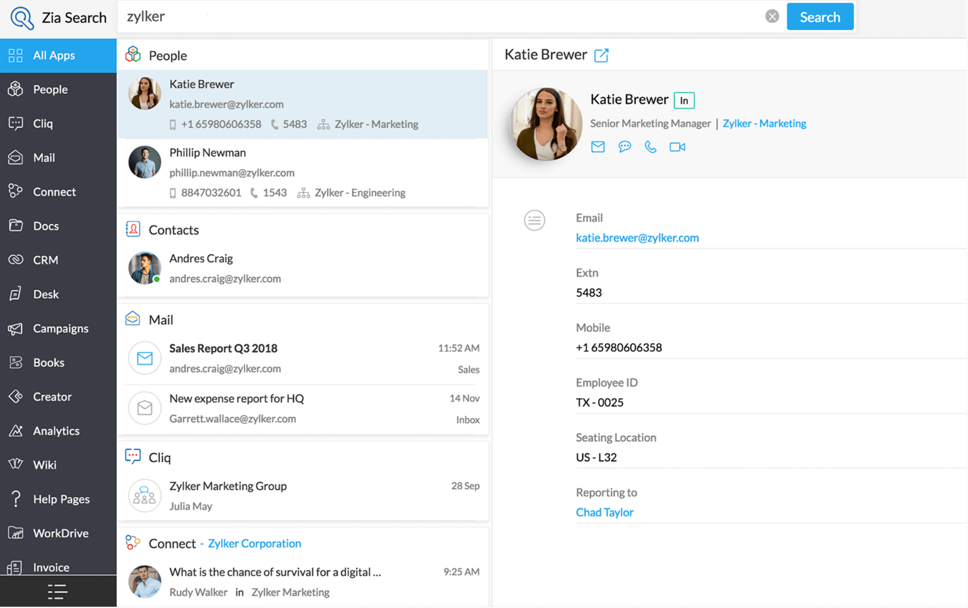 Zia Zoho s AI Assistant For Business 