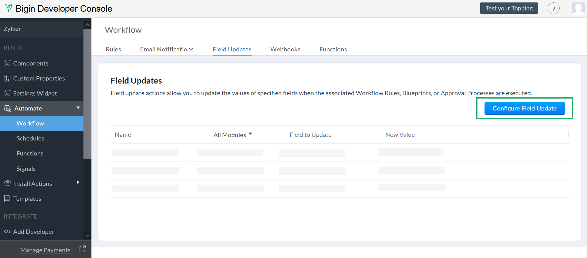 Field Updates | Online Help - Bigin