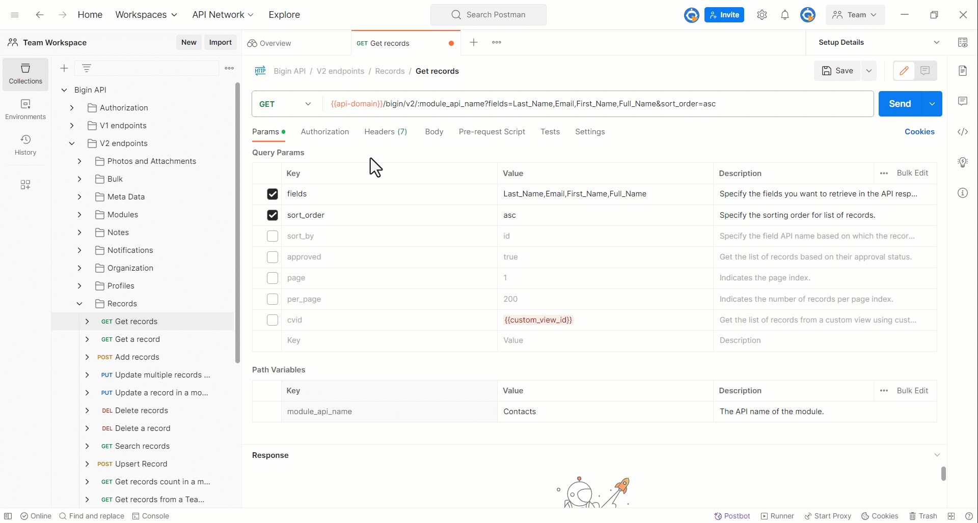 Get started with Bigin APIs in Postman | Online Help - Bigin