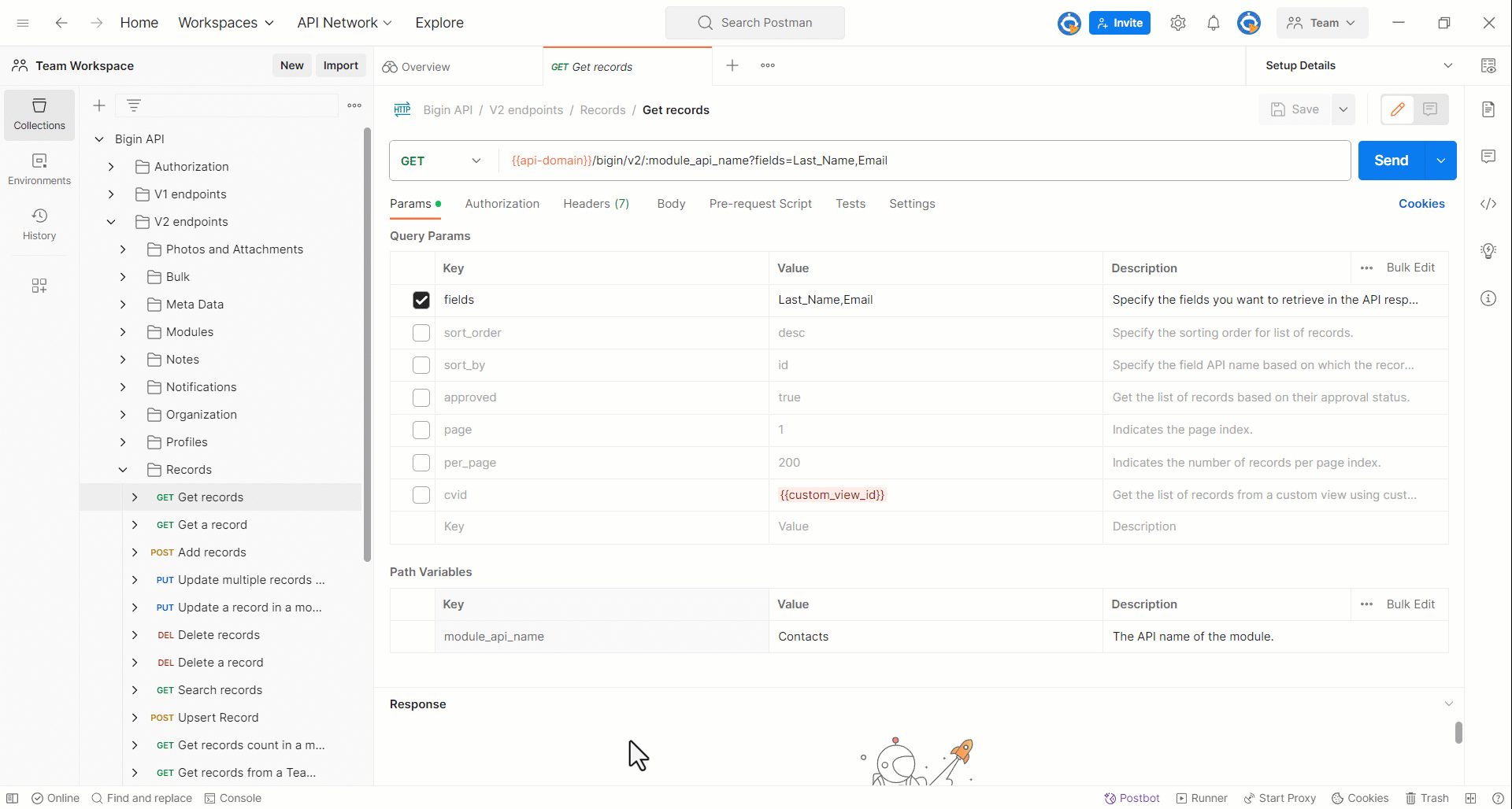 Get started with Bigin APIs in Postman | Online Help - Bigin