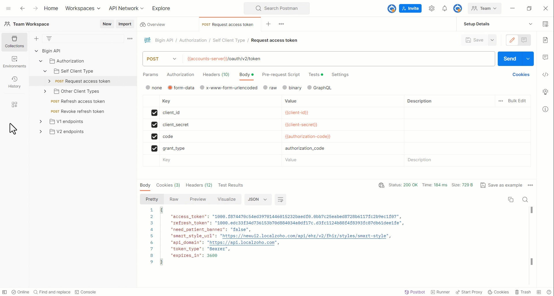 Get started with Bigin APIs in Postman | Online Help - Bigin