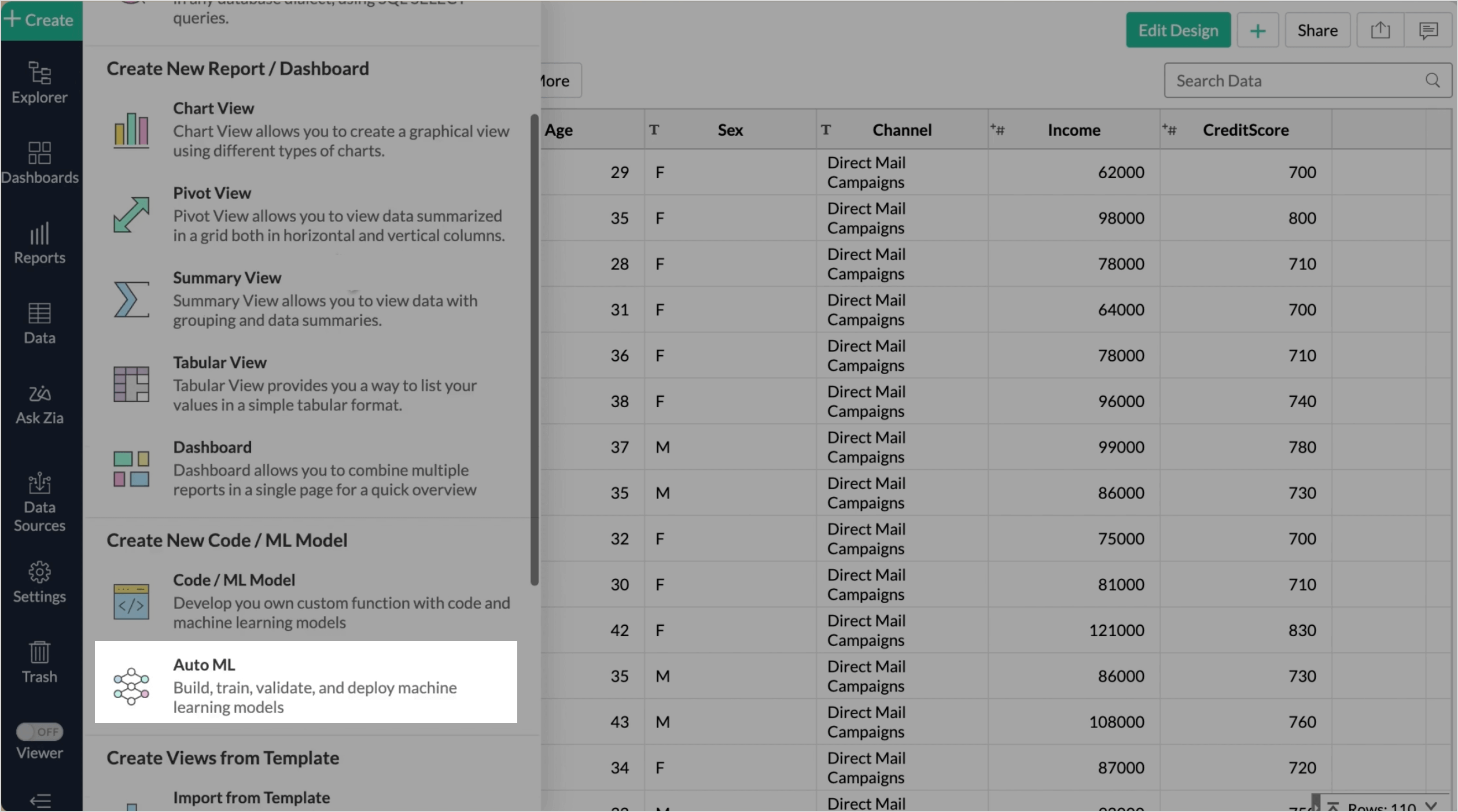 Automated Machine Learning | Zoho Analytics Help
