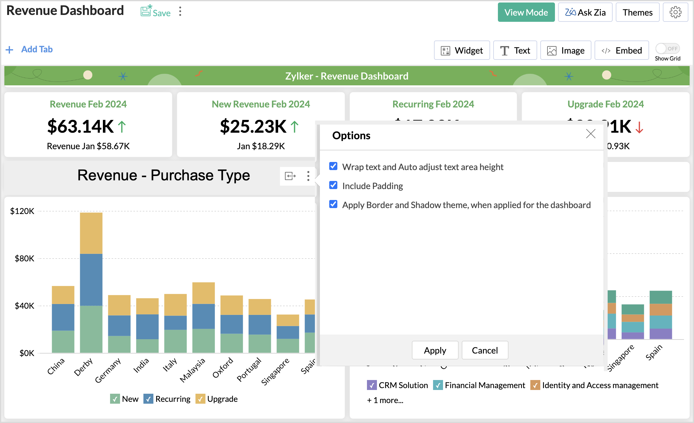 Creating a Dashboard l Zoho Analytics Help