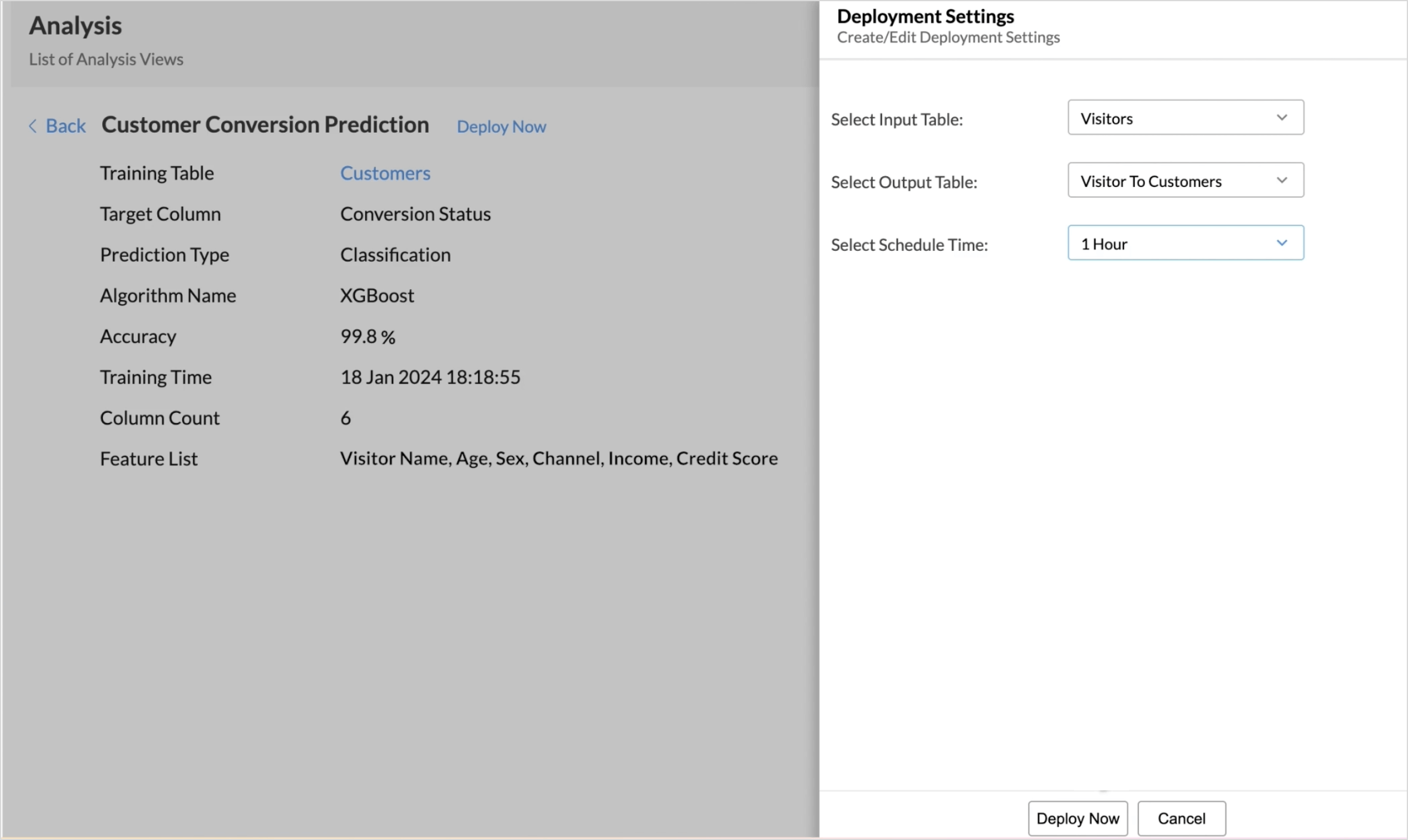 Automated Machine Learning | Zoho Analytics Help