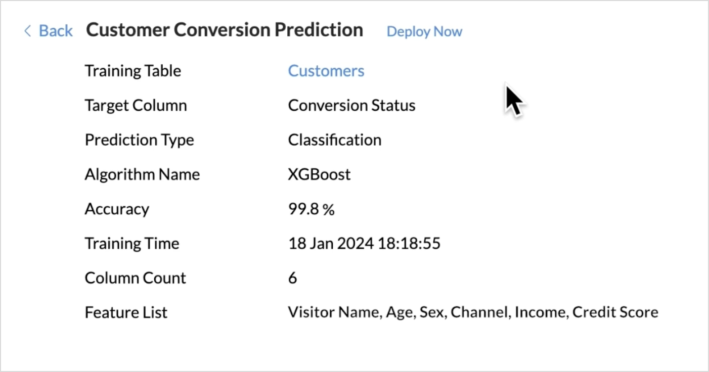 Automated Machine Learning | Zoho Analytics Help