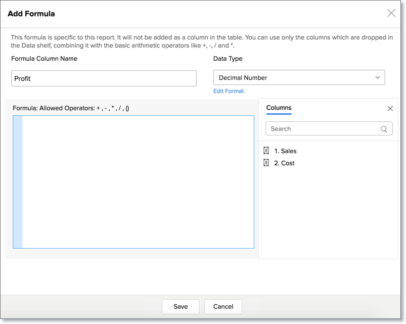 Report Formula l Zoho Analytics Help