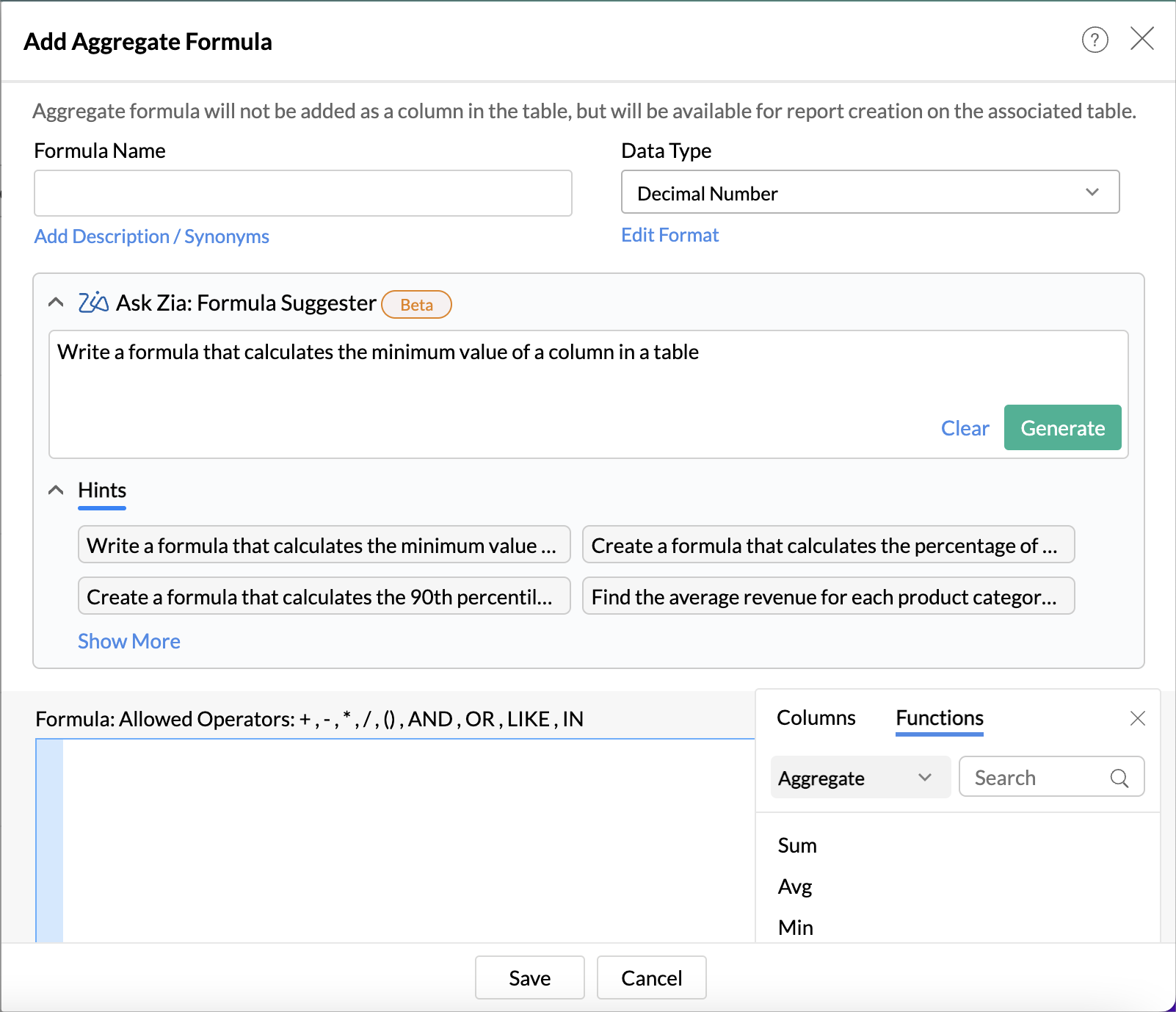 Aggregate Formulas l Zoho Analytics help