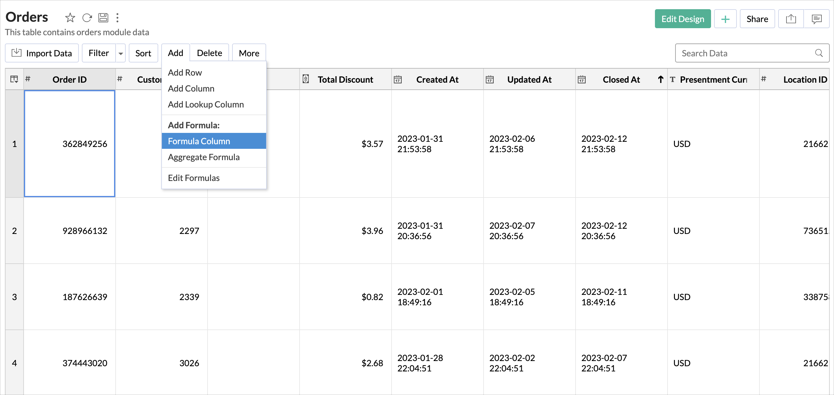Formulas Columns L Zoho Analytics Help