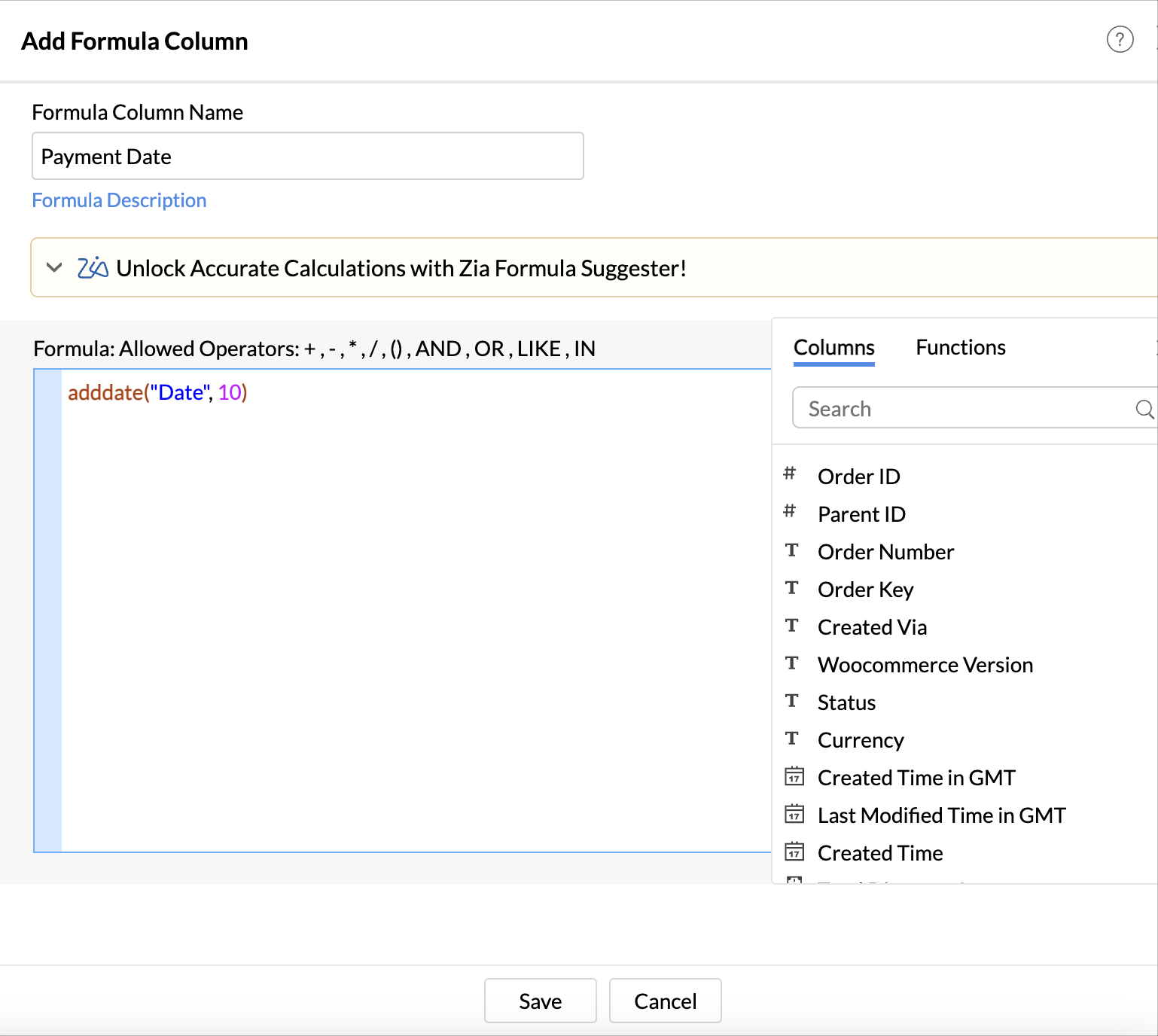 Formulas Columns l Zoho Analytics Help