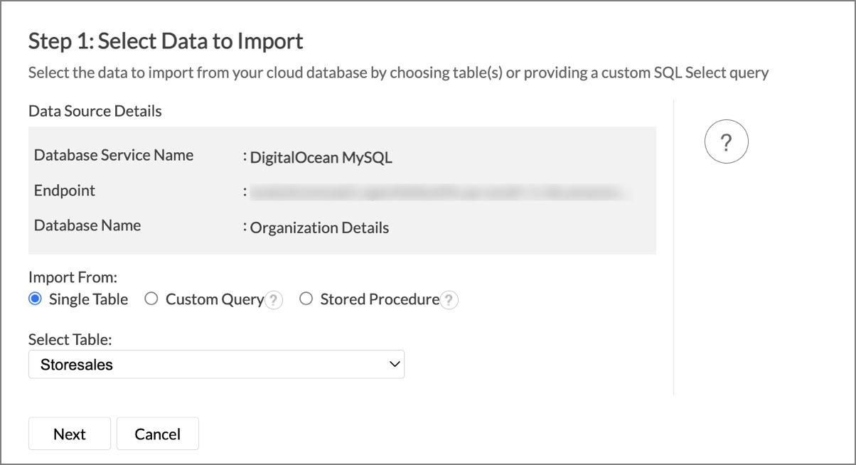 Import data from DigitalOcean MySQL