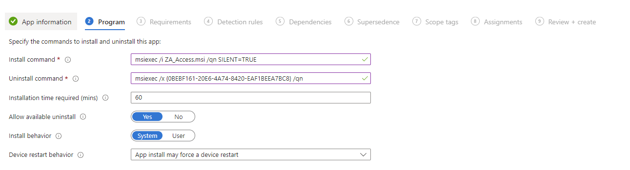 Install Unattended agent using Microsoft Intune