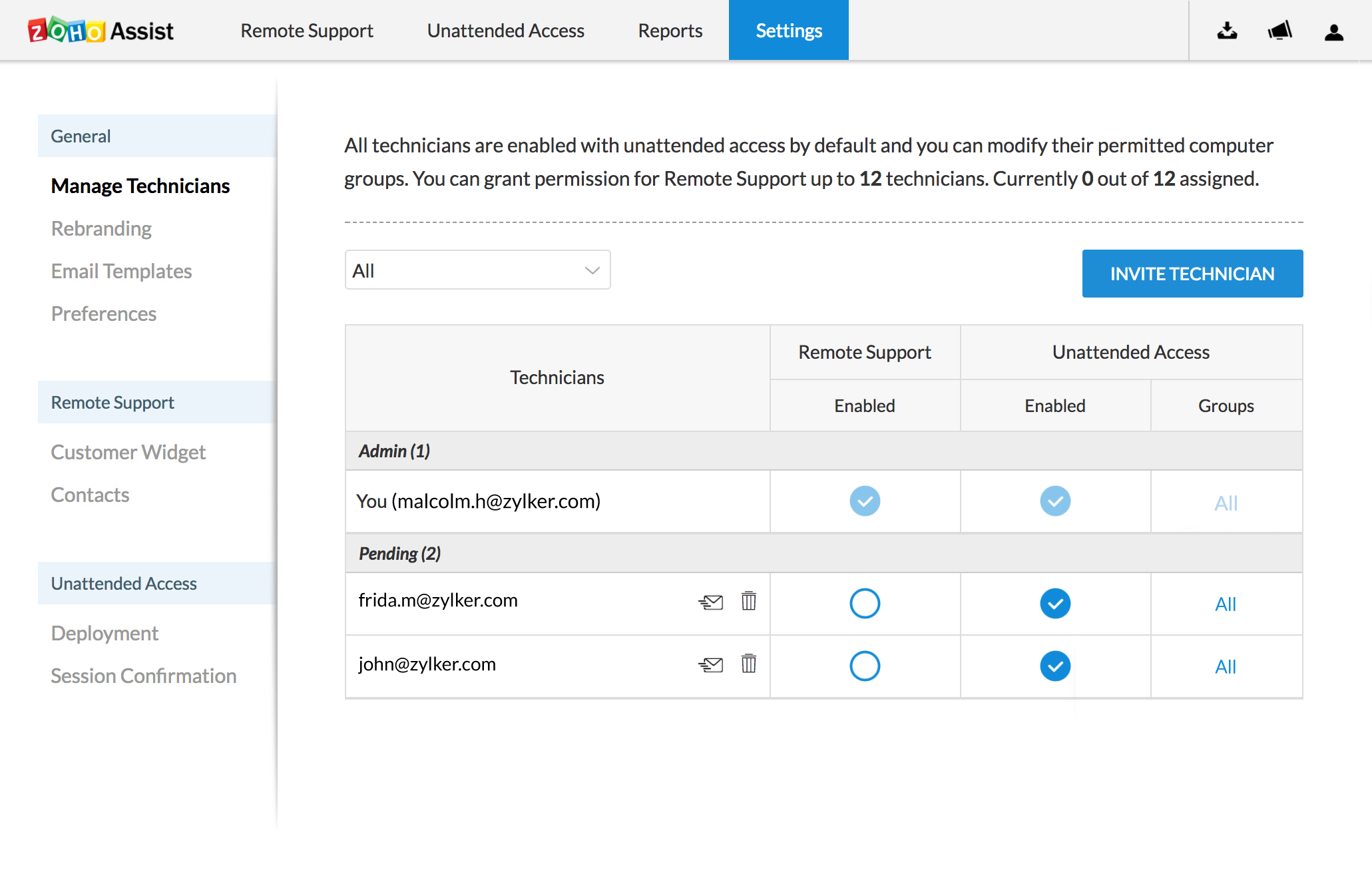 かんたんなカスタマイズと管理 | Zoho Assist