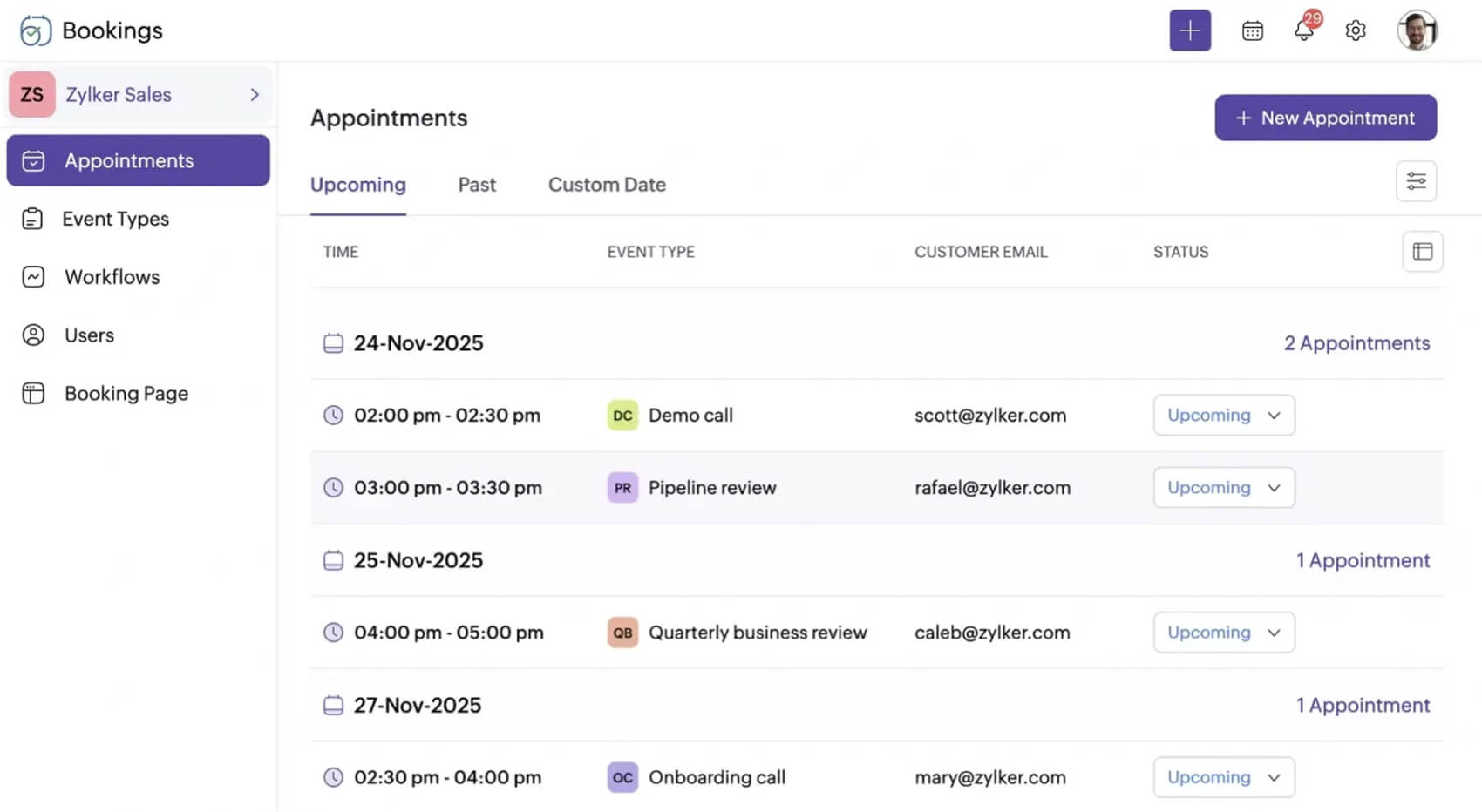 Steamline your operations with Zoho Bookings and Zoho Books