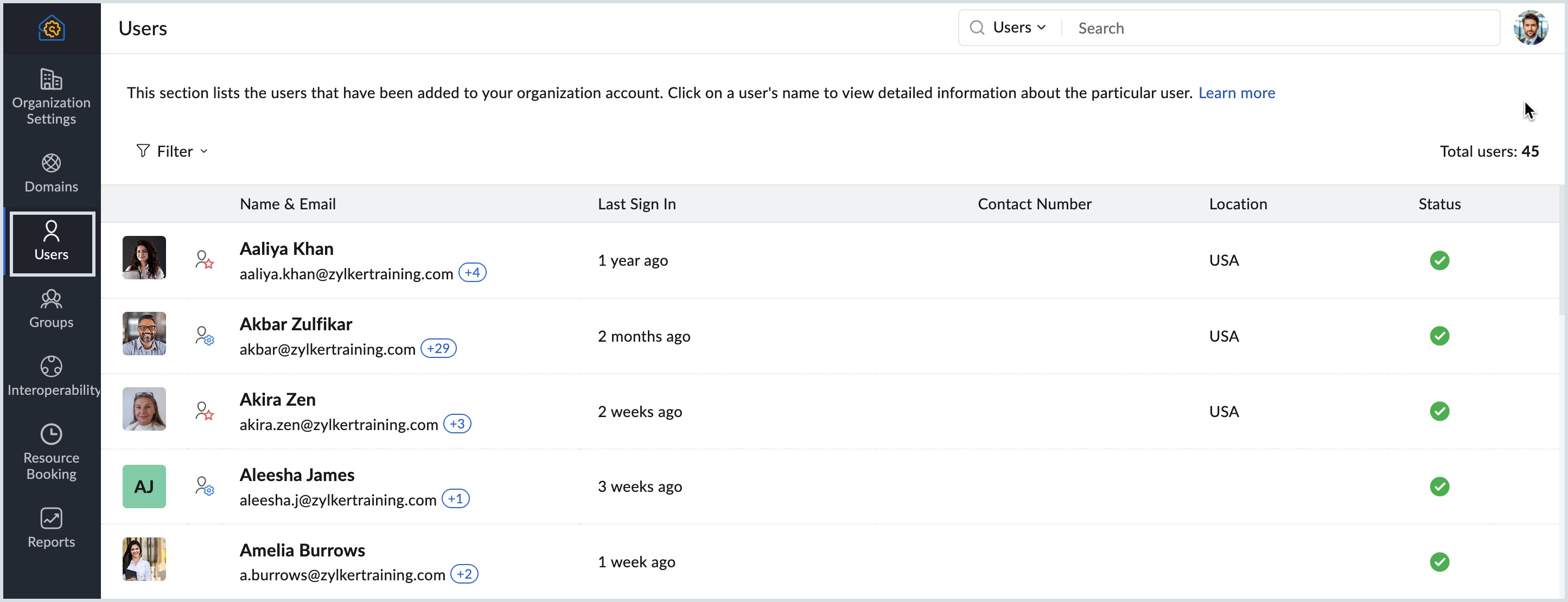 Users Admin Settings | Zoho Calendar Users Admin Settings | Zoho Calendar