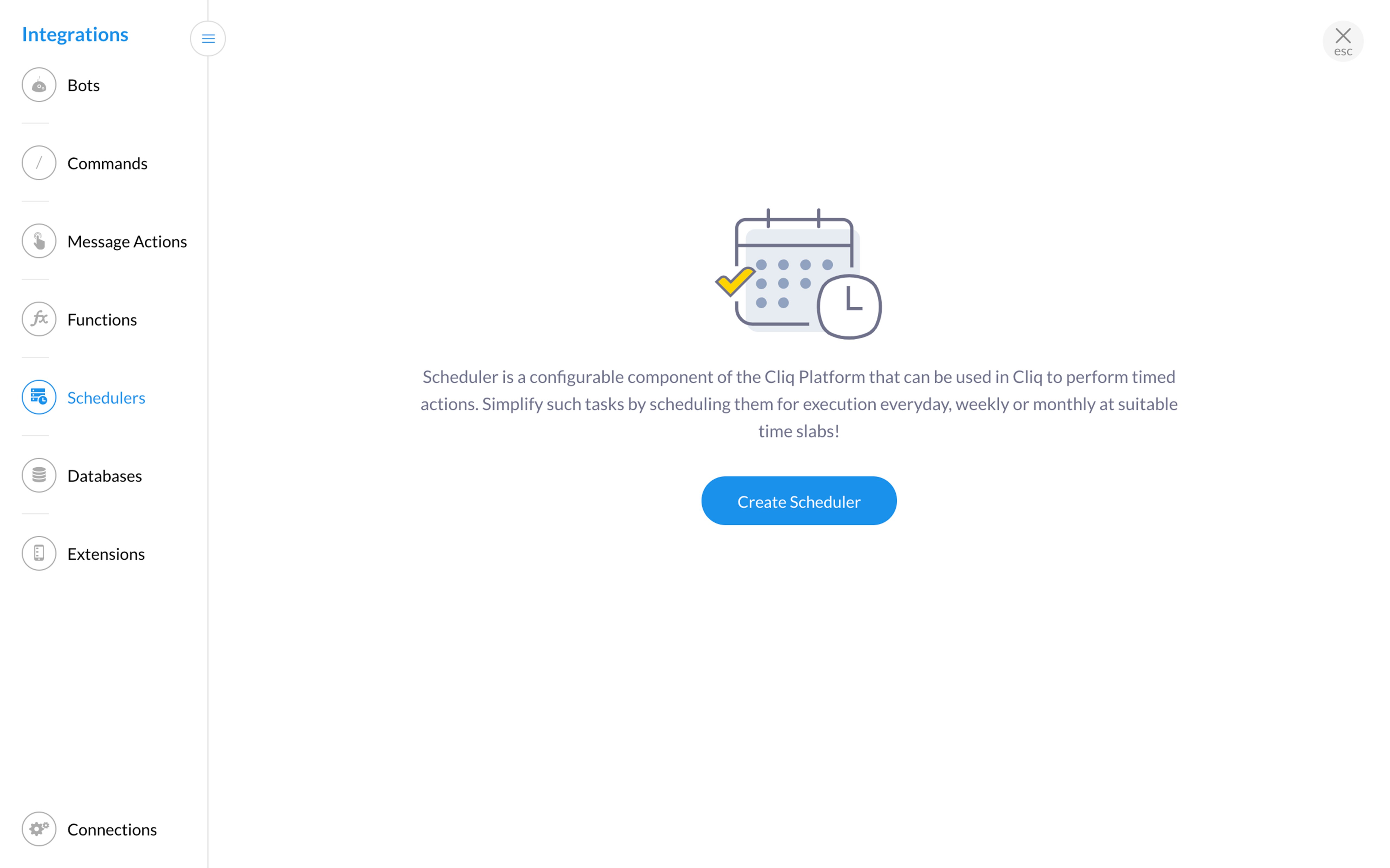 Schedulers to automate routine tasks | Zoho Cliq Developer Platform