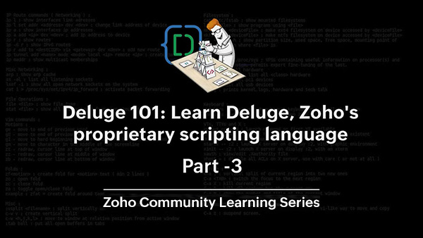 Zoho Community | Zoho Deluge 101