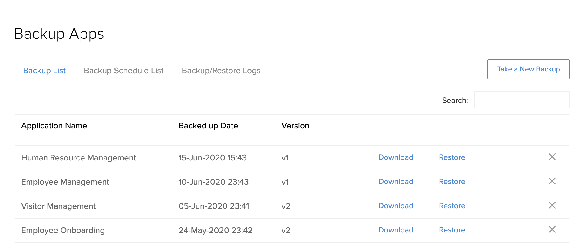Backup and restore your apps