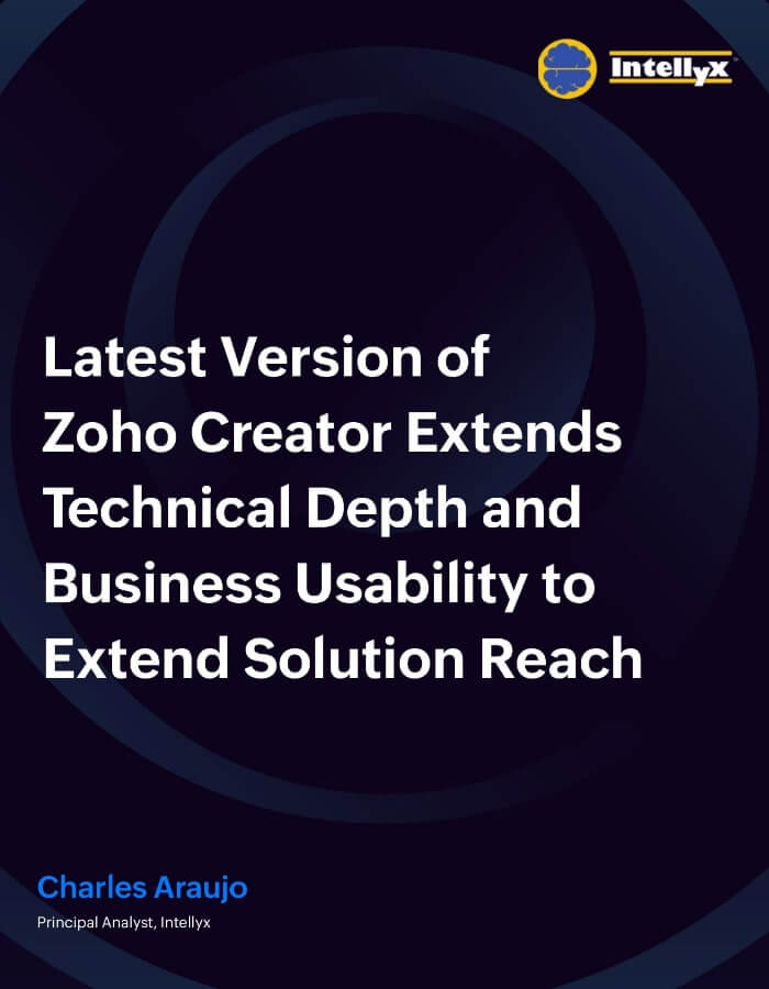 Enabling End to end Business Application Development Zoho Creator Enabling End to end Business Application Development Zoho Creator