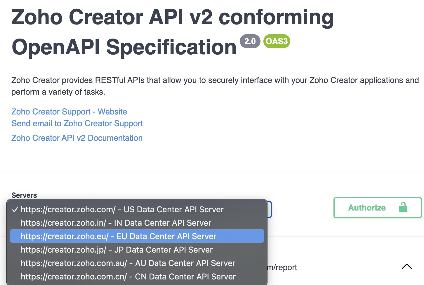 OpenAPI Specification API V2 Zoho Creator Help
